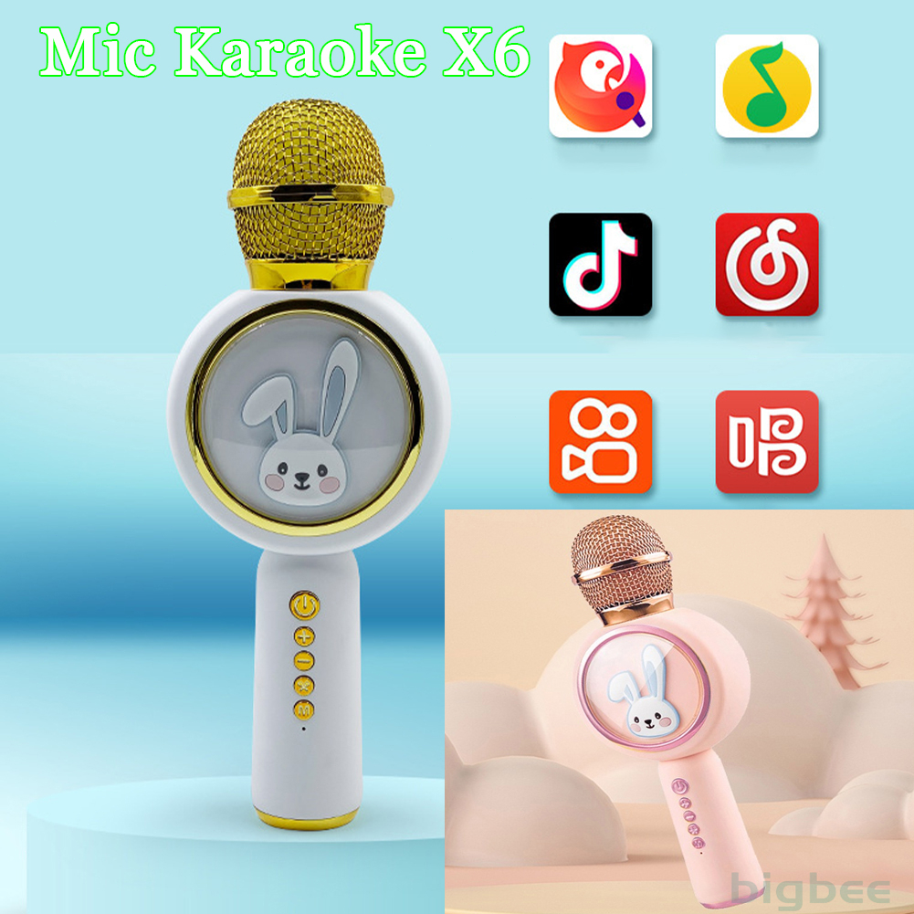 Jual Mic Karaoke X6 Wireless Bluetooth Player Smule Speaker Advance ...