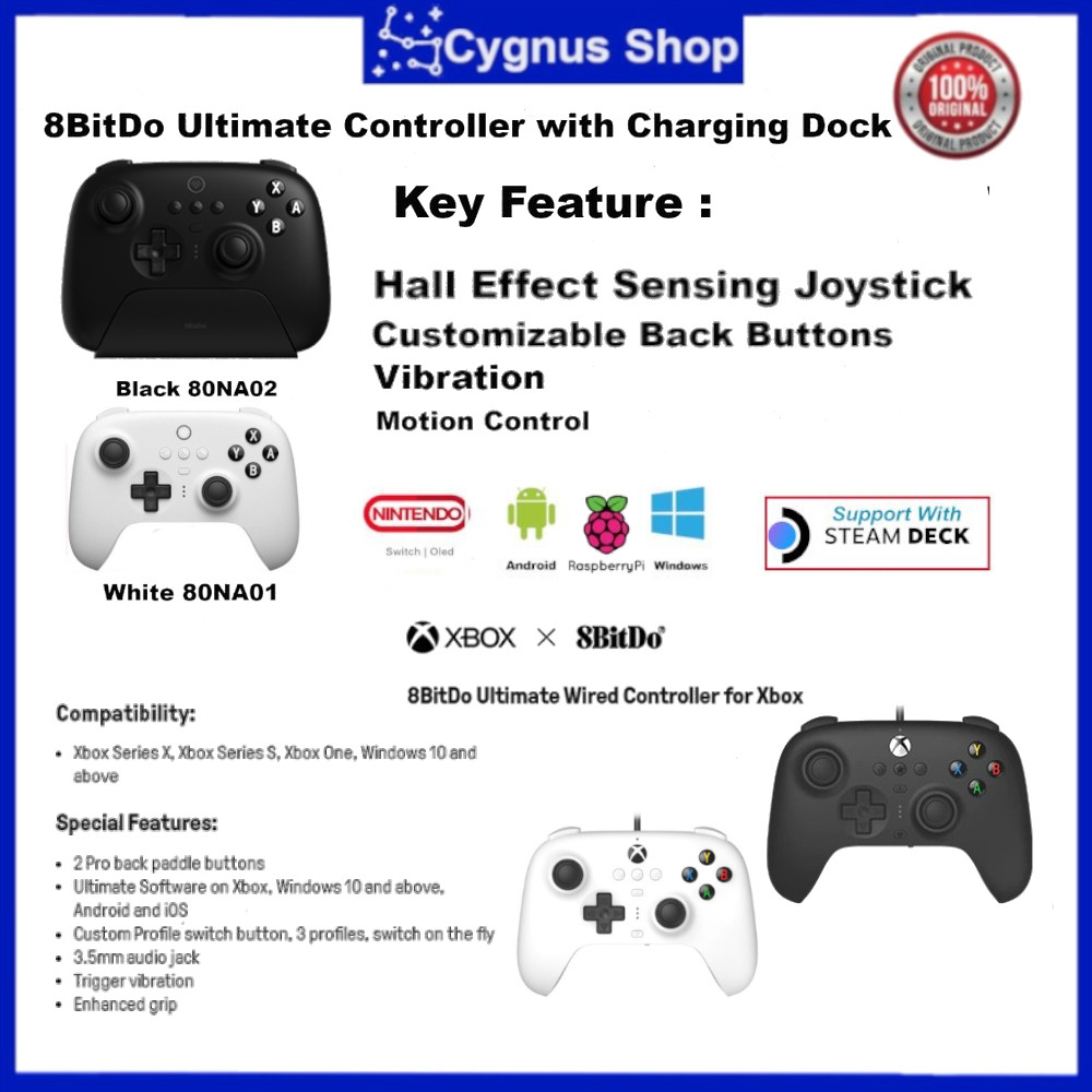 Jual 8Bitdo Ultimate Controller Bluetooth Gamepad Wired Joystick Wireless PC Android Xbox ...