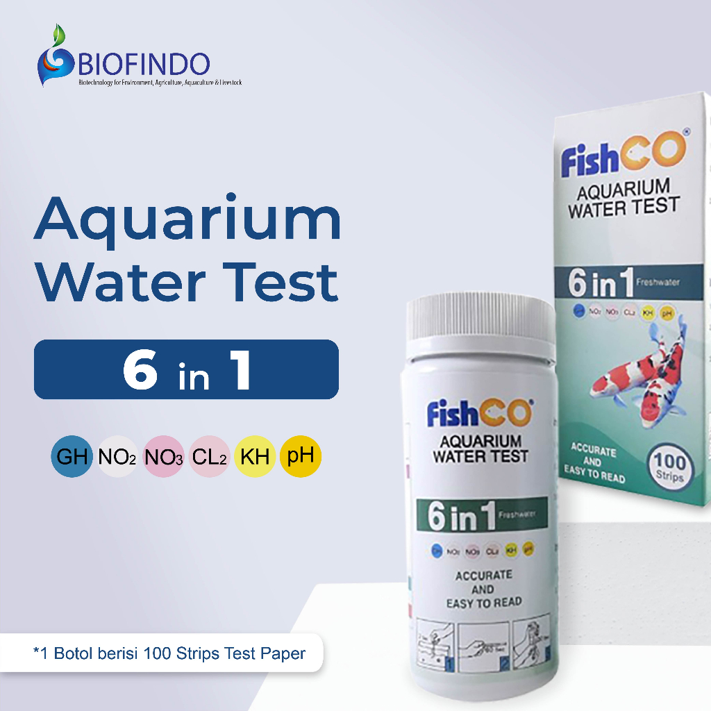 Jual Water Test Paper Fishco 6 in 1 Aquarium Kertas Uji Air Akuarium ...