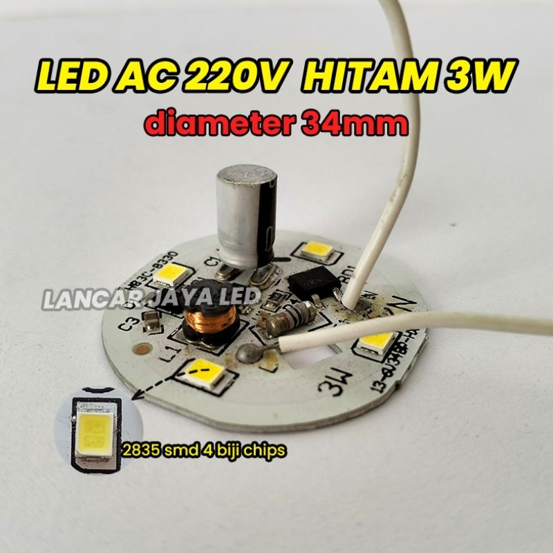 Jual PCB LED AC HITAM All Watt 3,5,7,7(custom)9,12,15,18,20,25,30 ...