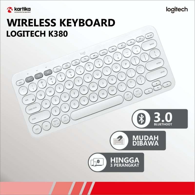 Jual LOGITECH K380 Wireless Rounded Keyboard Flat Lay Original | Shopee ...