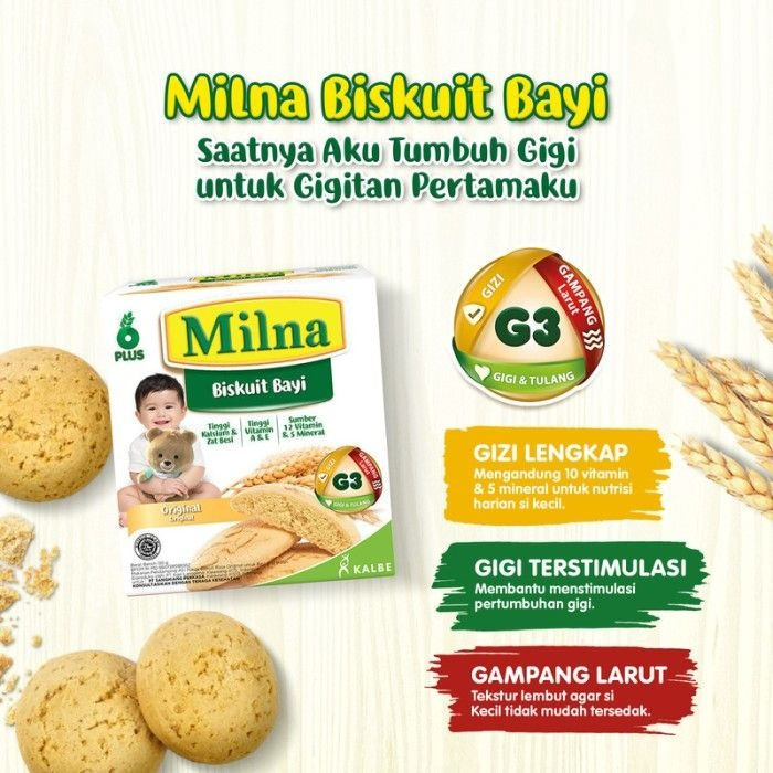 Jual Biskuit Milna biskuit & snack bayi Untuk Bayi 6+ bulan 130gr ...