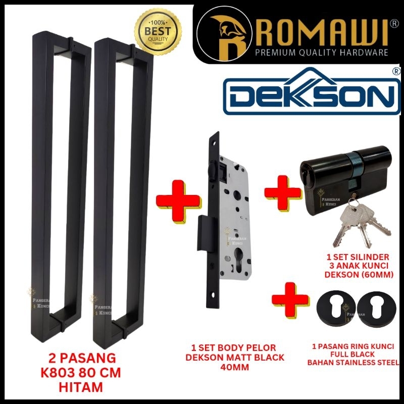 Jual PULL HANDLE GAGANG PINTU KACA KOTAK STAINLESS ALUMUNIUM KAYU FULL BLACK (40x20) K803 82 CM ...