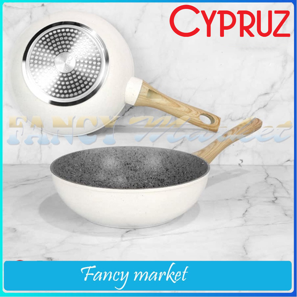 Jual PANCI CYPRUZ WHITE GRANITE SERIES Fry Wok / Wajan Tebal Anti Lengket 20/24/26/28 CM - ANTI ...
