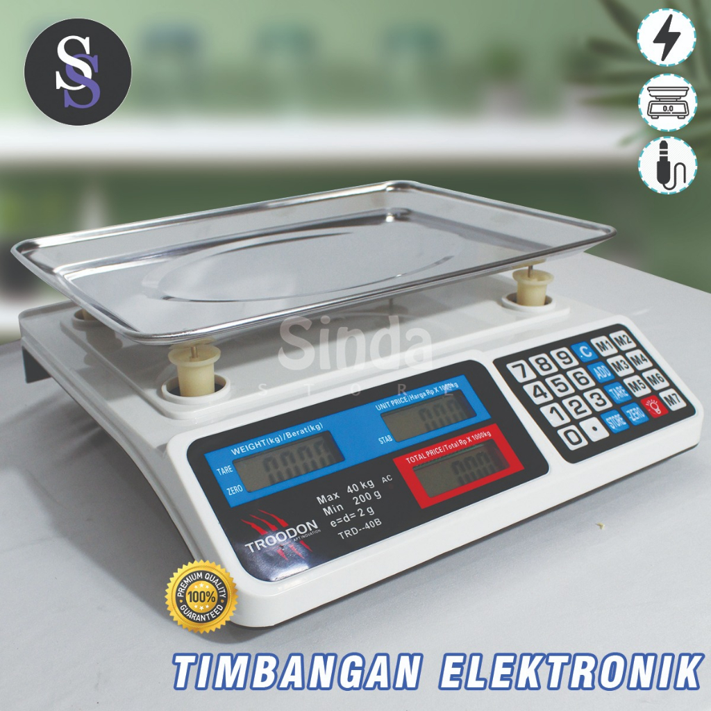 Jual Timbangan Elektrik Buah 40 Kg / Digital Computing Scale 40kg Double Display | Shopee Indonesia