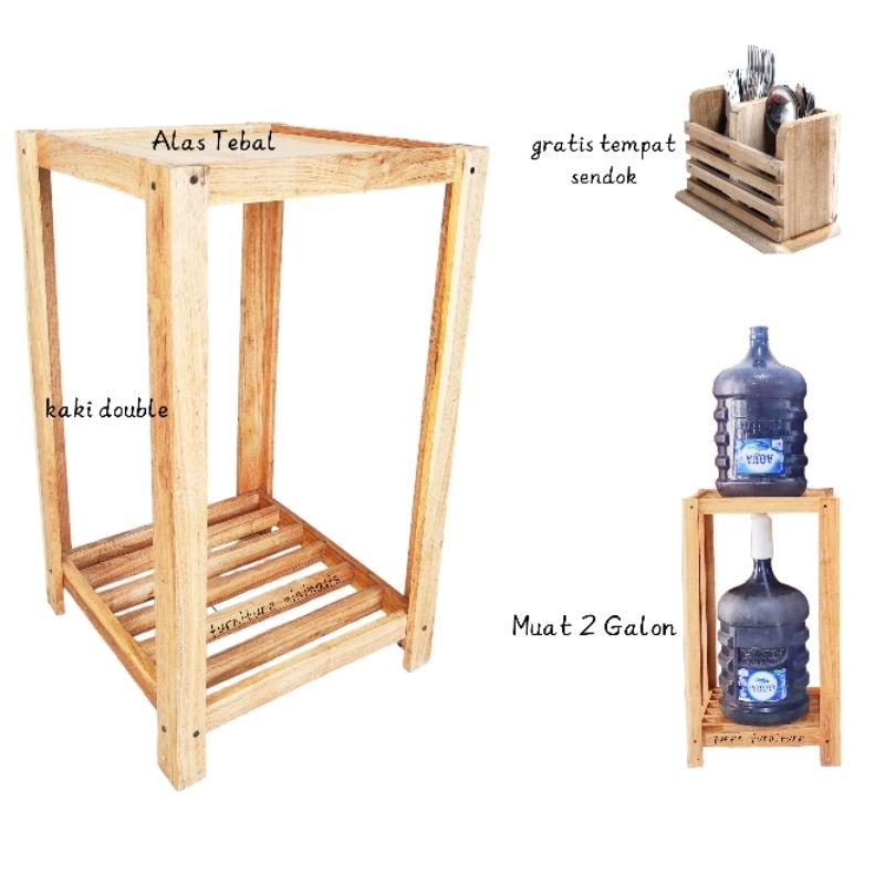 Jual Meja Galon Dispenser Muat 2 Galon Tempat 2 Susun Penyimpanan galon ...