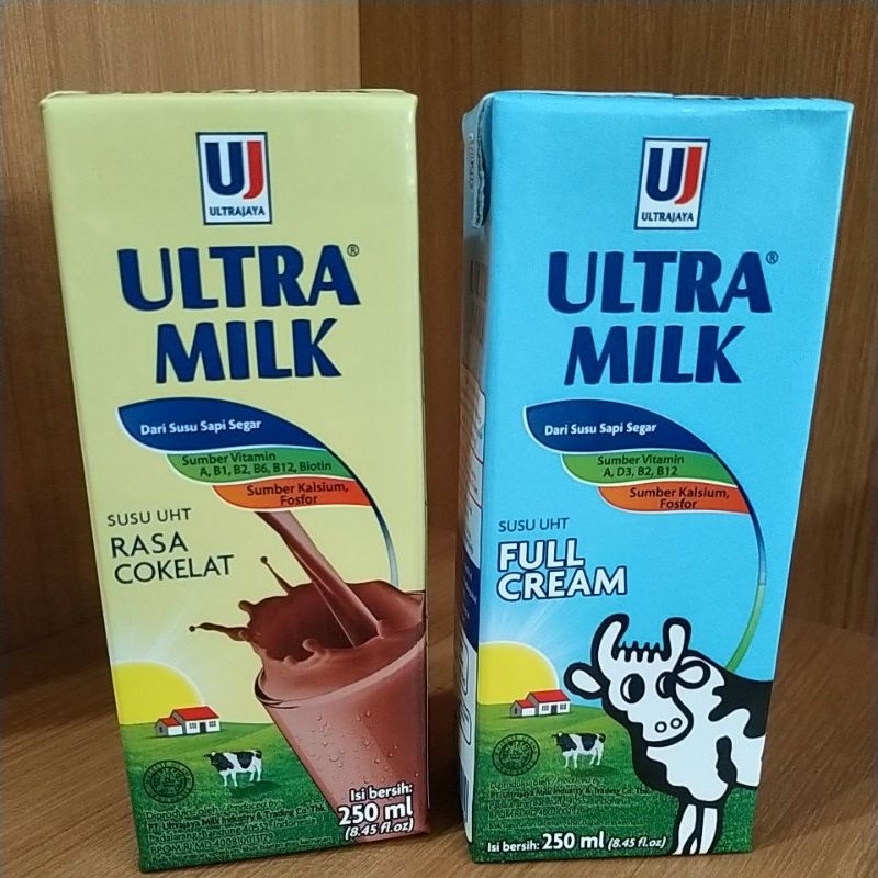 Jual SUSU UHT ULTRA 250 ML ( PLAIN & COKLAT ) | Shopee Indonesia