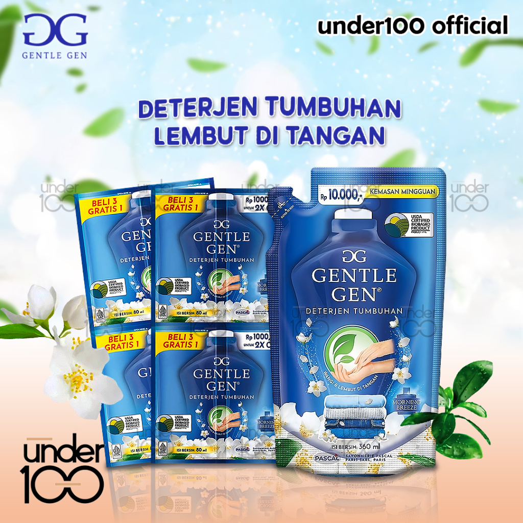 Jual Under100 Gentle Gen Deterjen Cair Sachet 1 Renceng Isi 16 pcs 80ml ...
