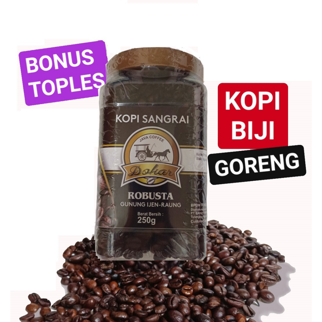 Jual Kopi Goreng Java Robusta (BONUS TOPLES) Kopi O DOKAR Robusta Roasted Coffee Bean Indonesia ...