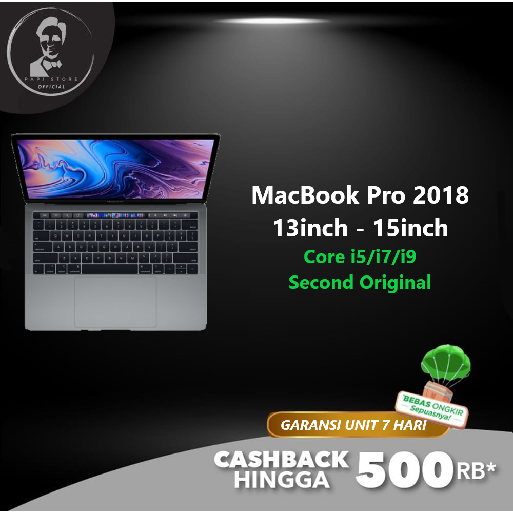 Jual Macbook Pro 2018 13 inch 15 inch Core i5 i7 i9 256GB 512GB 1TB ...