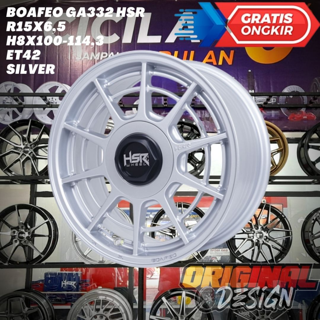 Jual Velg Mobil Racing Ring 15 HSR BOAFEO R15 Lebar 6,5 Lobang 4 ET42 Silver | Shopee Indonesia