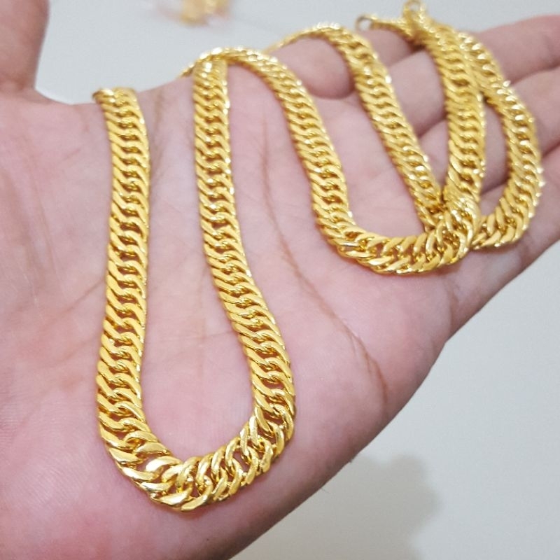 Jual Kalung Rantai Pipih Berlapis Emas 24k Lebar 6mm | Shopee Indonesia