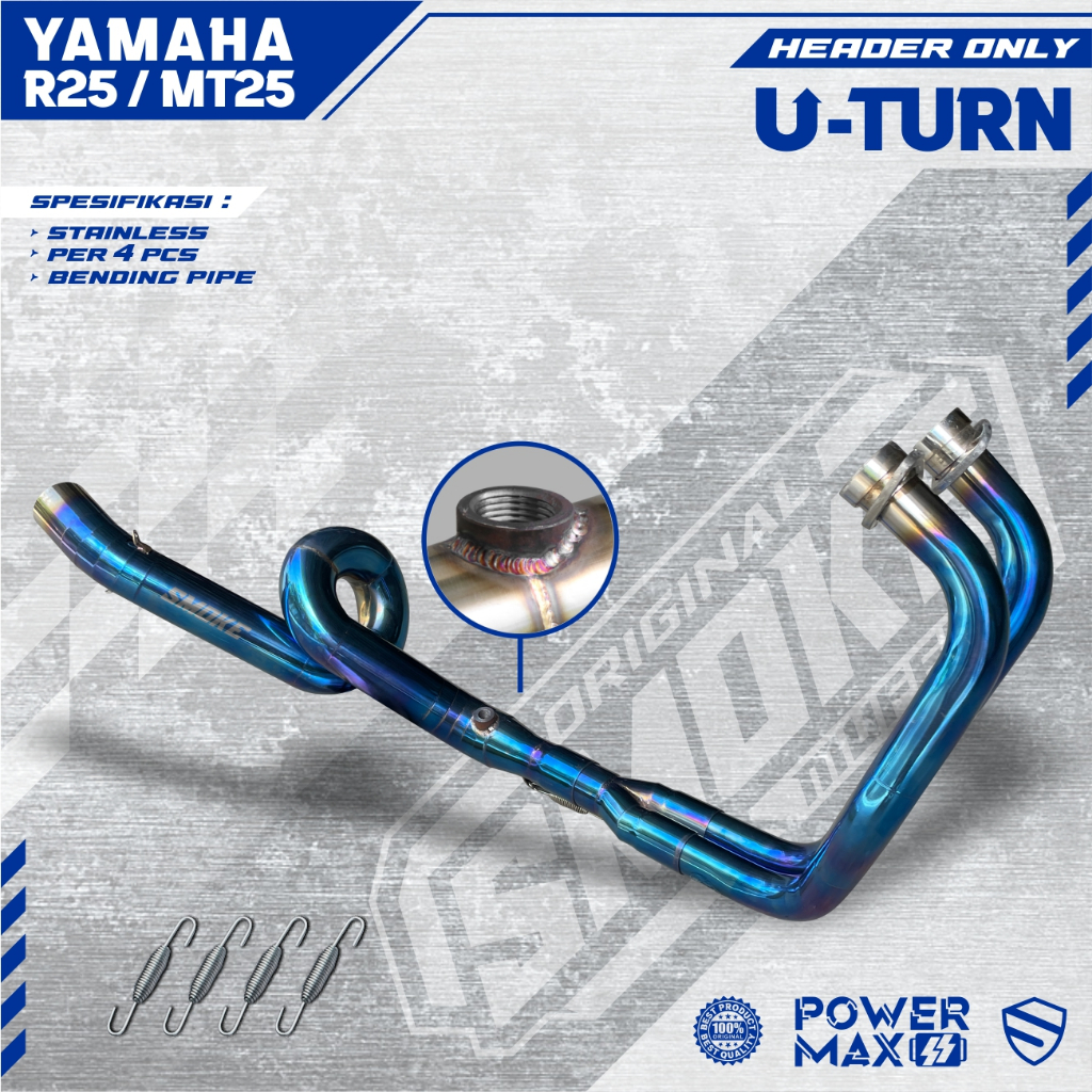 Jual Header Leher Knalpot Yamaha R25 dan MT25 Full Stainless Type U ...