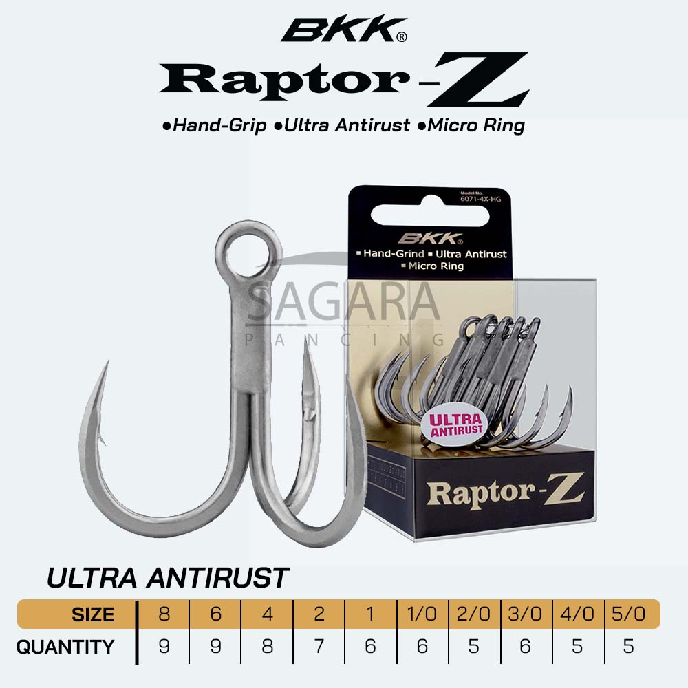 Jual Kail Pancing Treble Hook BKK Raptor Z 4X 6071 HG | Shopee Indonesia