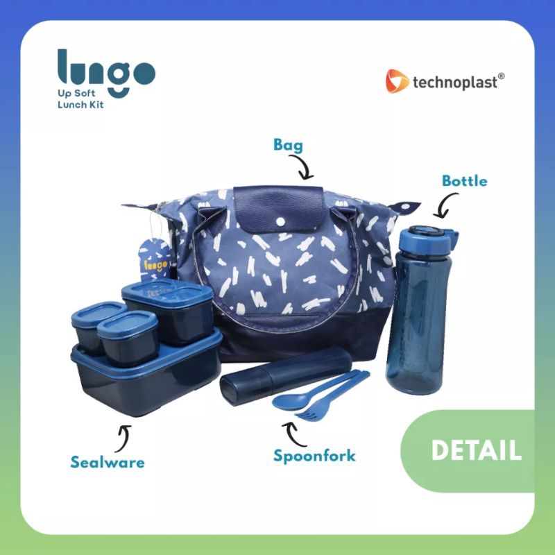 Jual Lungo soft lunch kit set/tempat makan set dengan tas/technoplast ...