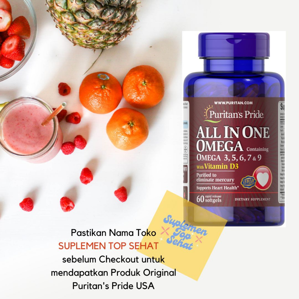 Jual ORIGINAL Puritan All In One Omega 3,5,6,7 & 9 with Vitamin D3 60 ...