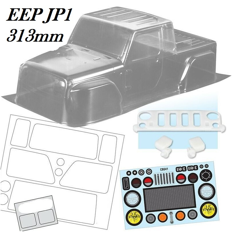 Jual Clear Body Shell JEEP JP1 313mm 1/10 Rc Axial SCX10 II TRX4 RC4WD ...