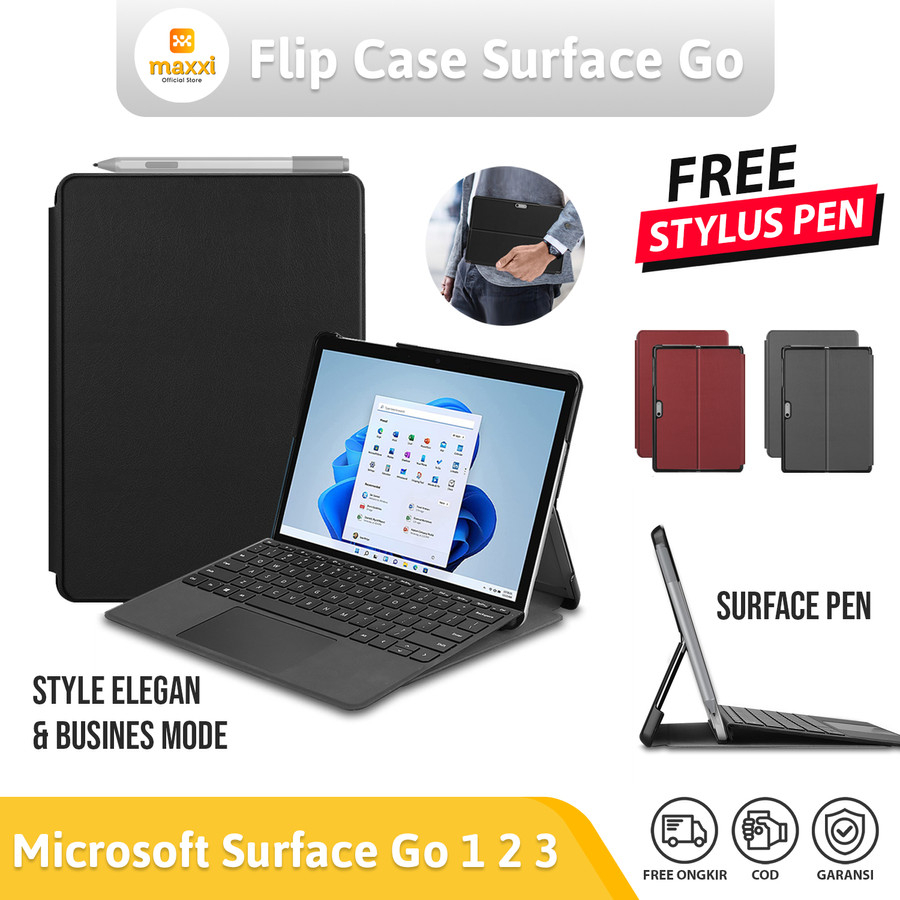 Jual Flip Cover Microsoft Surface GO Gen 1 2 3 Bonus Stylus Pen Flip ...