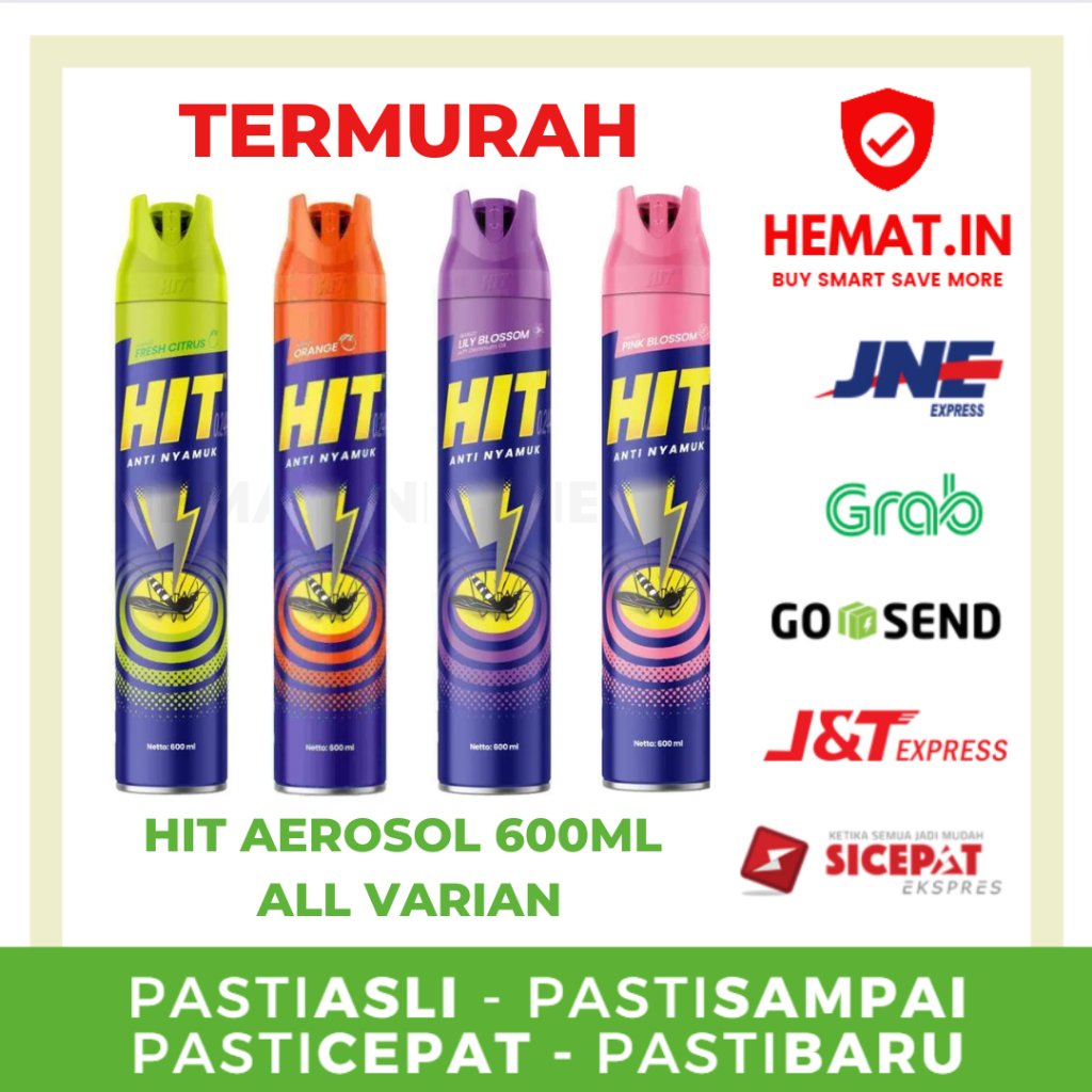 Jual HIT AEROSOL 600ML ORIGINAL ORANGE LAVENDER GREEN FOREST SPRAY NYAMUK | Shopee Indonesia