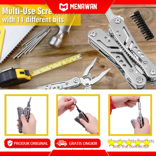 Jual Multi Function Pliers Survival Kit EDC Tang Obeng Pisau Lipat Outdoor Camping Serbaguna ...