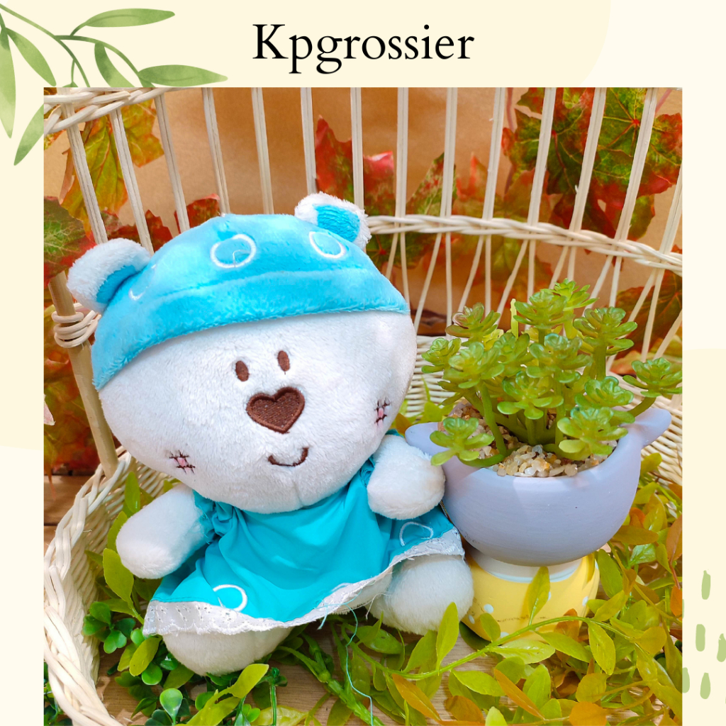 Jual Boneka Beruang Teddy Bear Kecil Mini Putih Smile Bear Baju Biru 17 ...