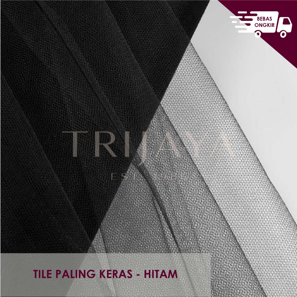 Jual Kain Tile Keras Tile Kaku Tile Kasar Tulle Hard Mesh Polos - Hitam ...