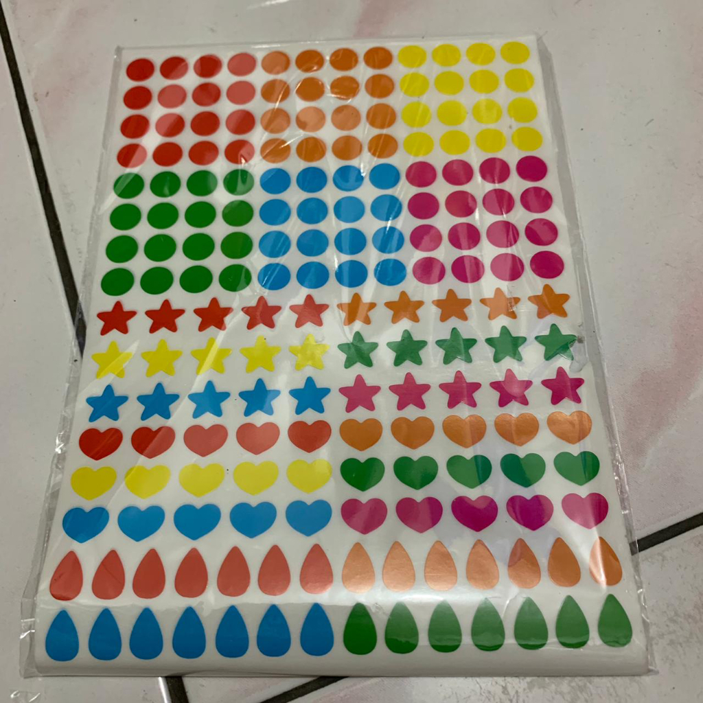 Jual DOT STICKER isi 8 lembar/ stiker dot stiker bintang Sticker Bulat ...