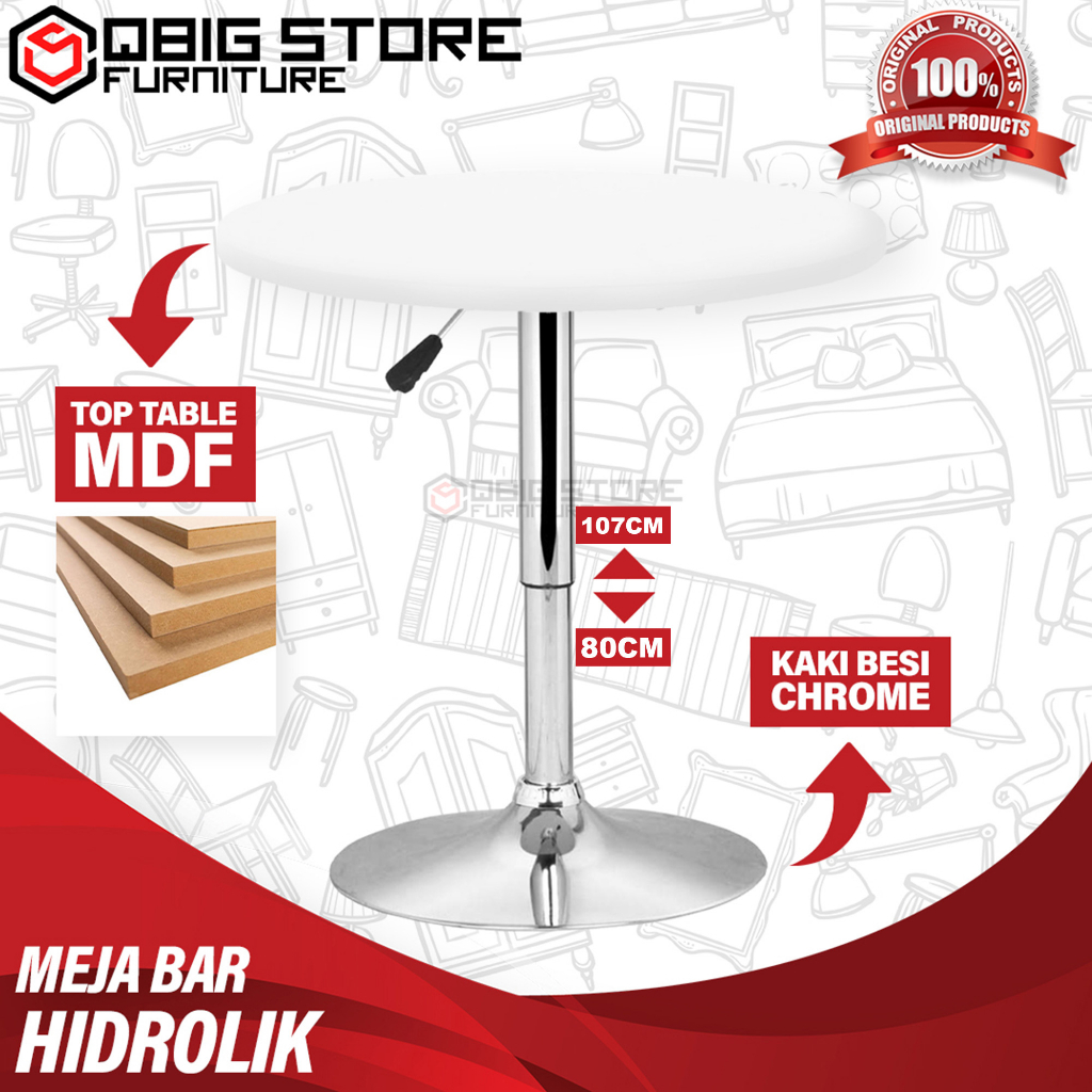 Jual Mee Do Meja Bar Cafe Bulat Makan Teras Hidrolik Minimalis | Shopee ...