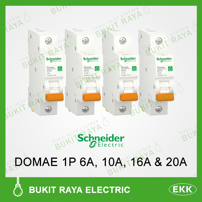 Jual Schneider MCB Domae 1P 6A, 10A, 16A, dan 20A 6kA Circuit Breaker ...