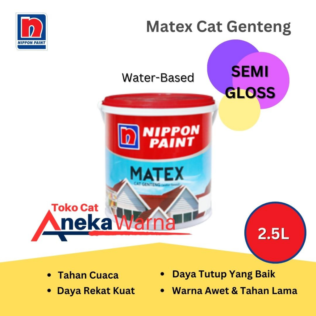 Jual Matex -2.5L-Nippon Paint- Cat Genteng | Shopee Indonesia