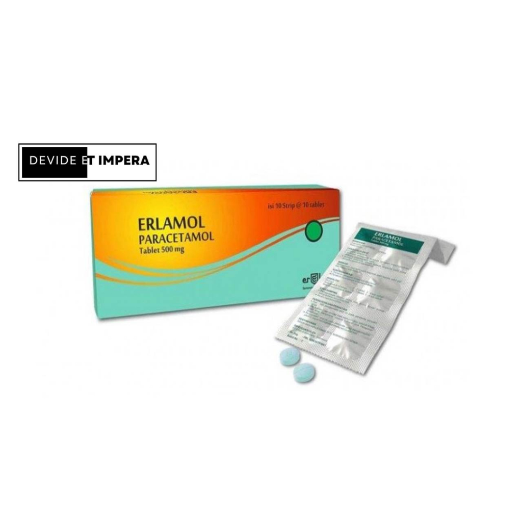 Jual Erlamol Paracetamol 500mg / 1 Strip / 10 Tablet | Shopee Indonesia