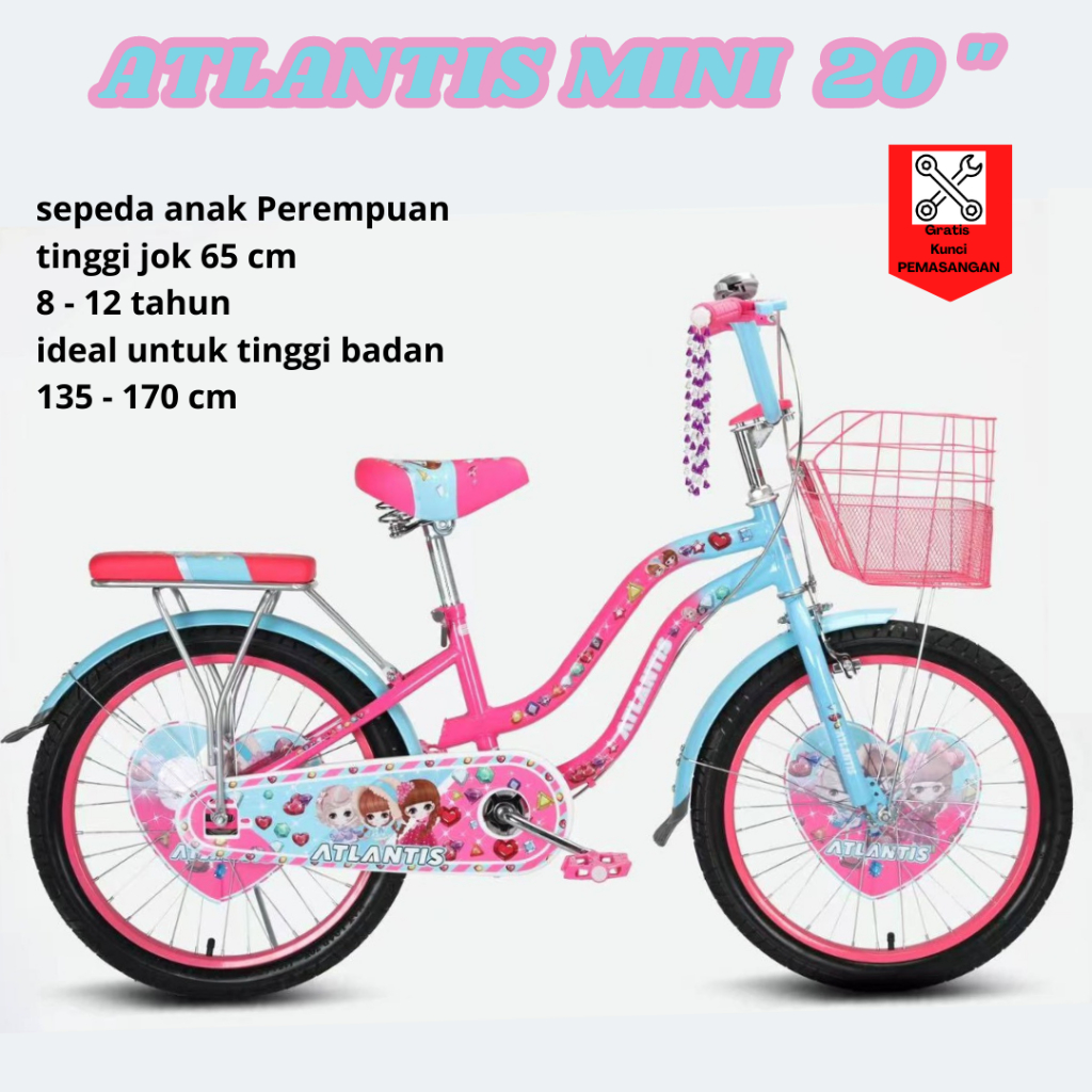 Jual Sepeda Anak Perempuan Usia 7- 12 th Ukuran 20 Inch ATLANTIS dan ...
