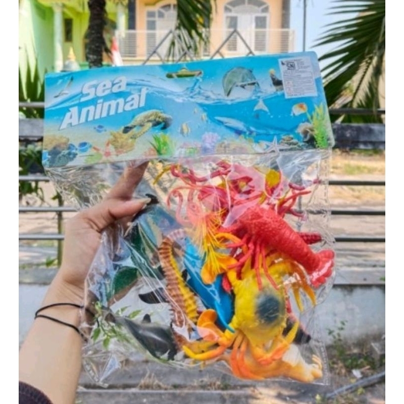 Jual Mainan Hewan Laut Karet ISI 12 Pcs 121 1| Mainan Hewan Laut World ...