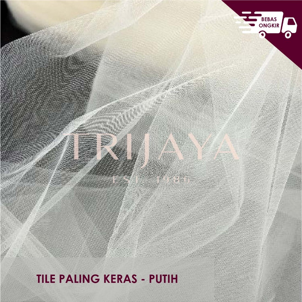 Jual Kain Tile Keras Tile Kaku Tile Kasar Tulle Hard Mesh Polos - Putih ...