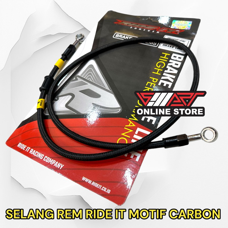 Jual SELANG REM RIDE IT 95, 75 , 60 , 45 CM WARNA CARBON HITAM , SELANG ...