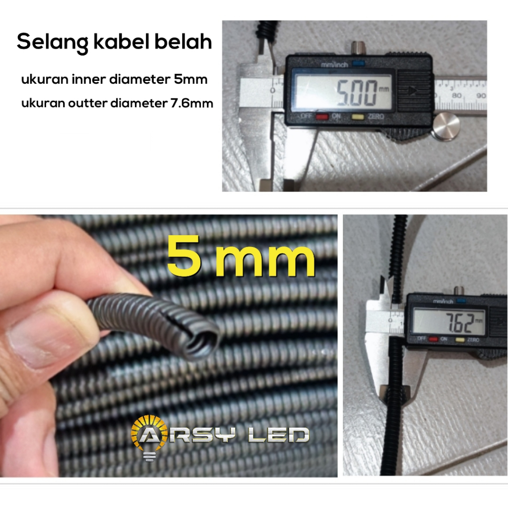Jual Selang Kabel 5mm 7mm 10mm Pelindung conduit selongsong belah ...