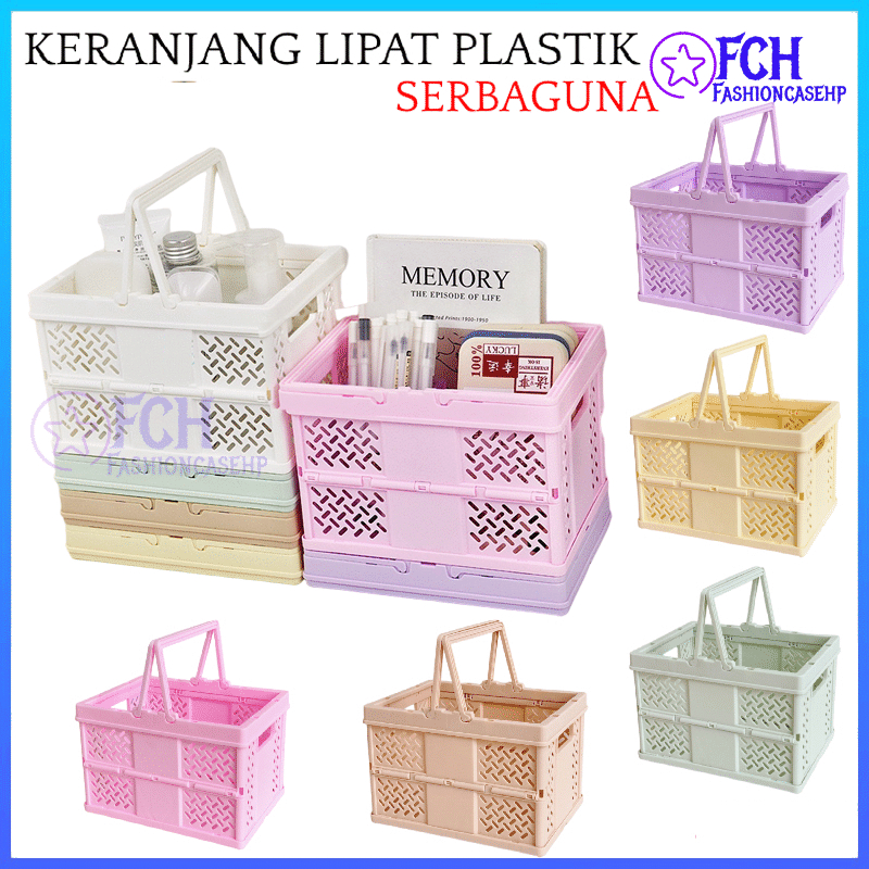 Jual FCH PAKET 5PCS KERANJANG LIPAT BELANJA SERBAGUNA / BOX TEMPAT ...