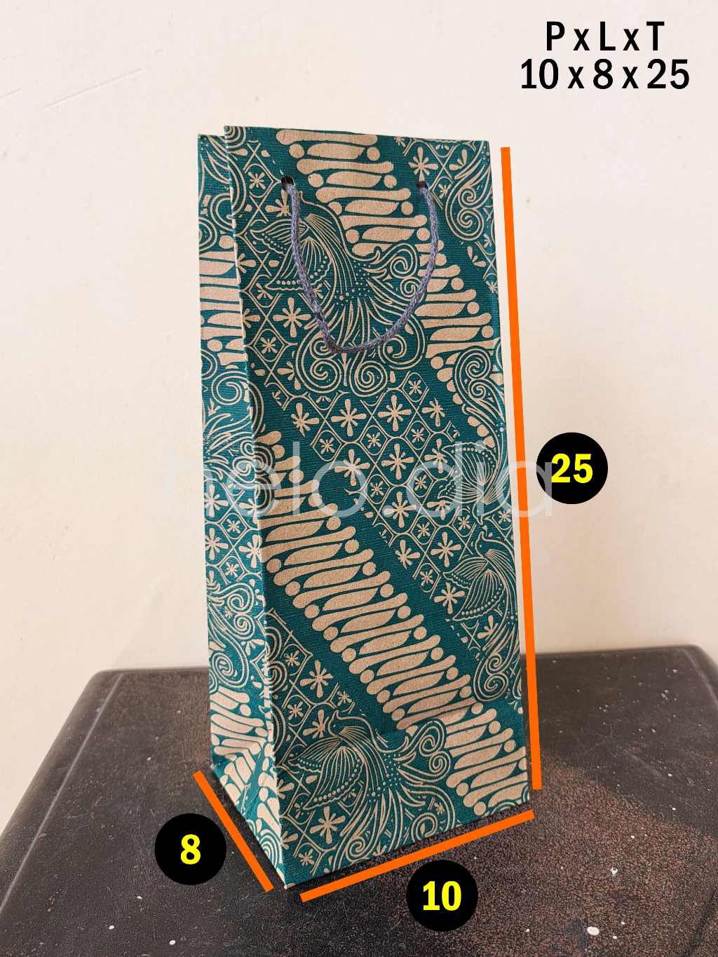 Jual Paperbag Botol Motif Batik uk. 10x8x25 Paper Bag Motif Tas Kertas ...