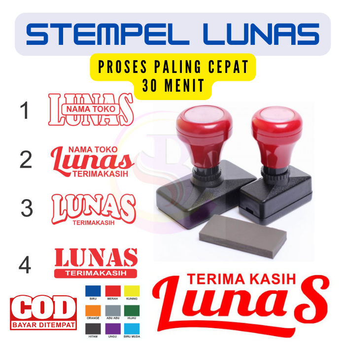 Jual STEMPEL LUNAS / CUSTOM /TINTA OTOMATIS | Shopee Indonesia