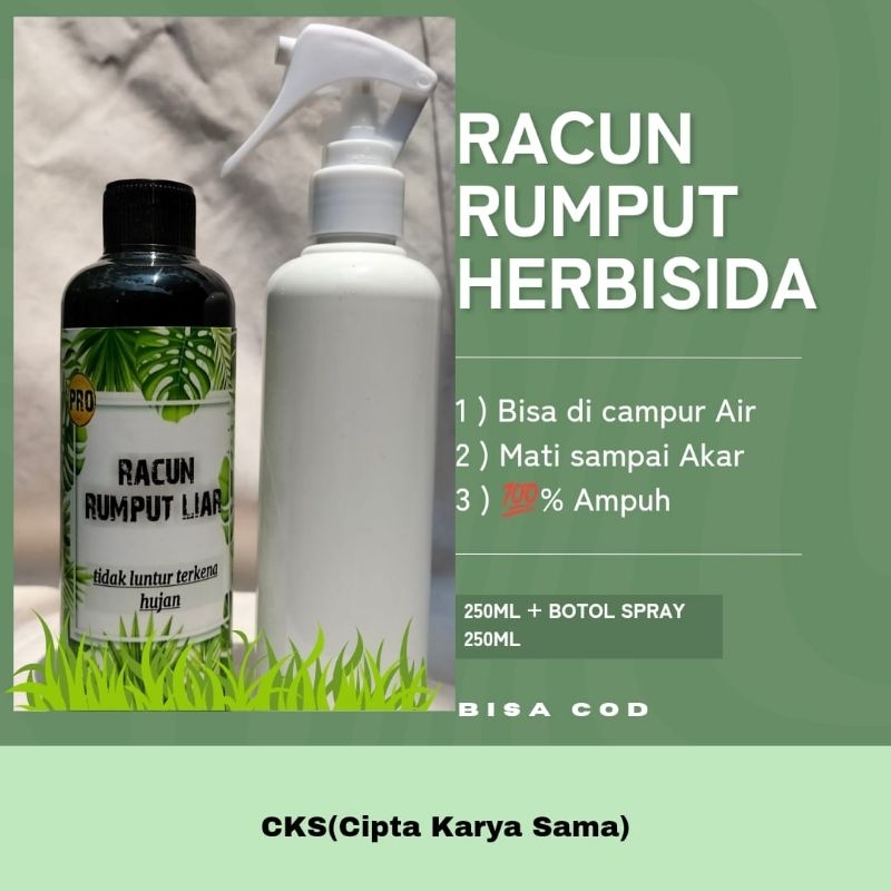 Jual Obat Racun Rumput 250ml bisa di campur Air + Botol 250ml | Shopee ...