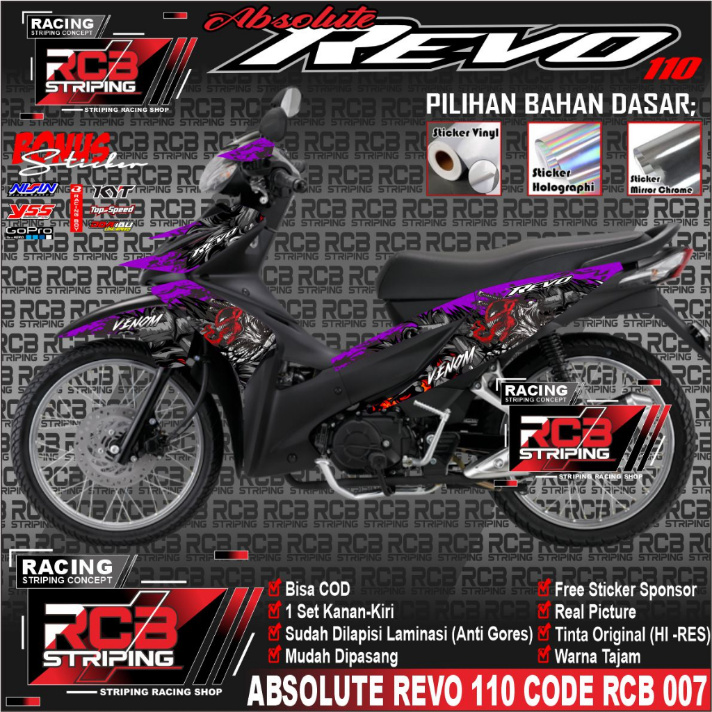 Jual Stiker Striping Revo Absolute - Sticker Striping Variasi Hologram Motor Revo Absolute Motif ...