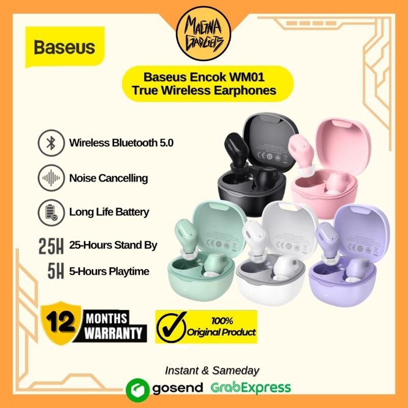 Jual Baseus Bowie WM01 True Wireless Bluetooth Earphone Mini Earbuds ...