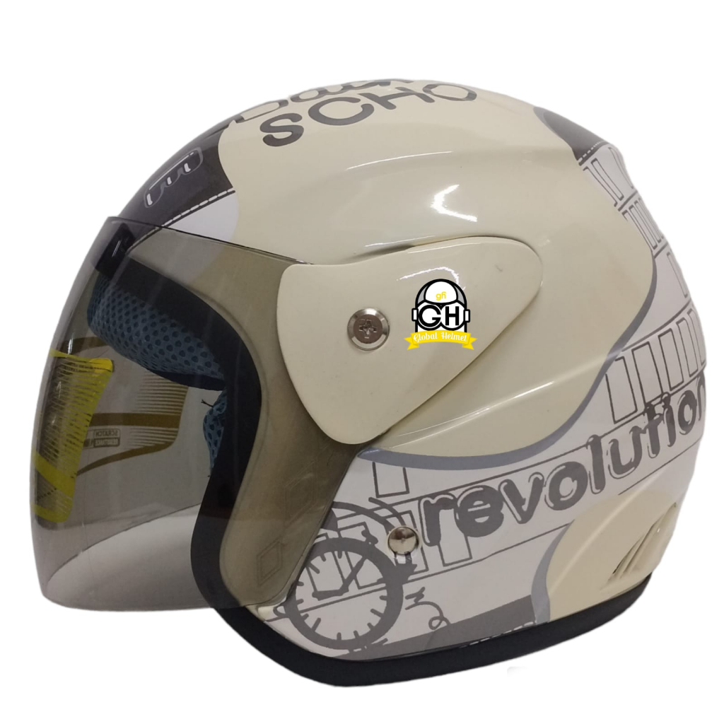 Jual HELM EVOLUTION NOTES REVOLUTION CREAM SERIES HALF FACE TERMURAH ...