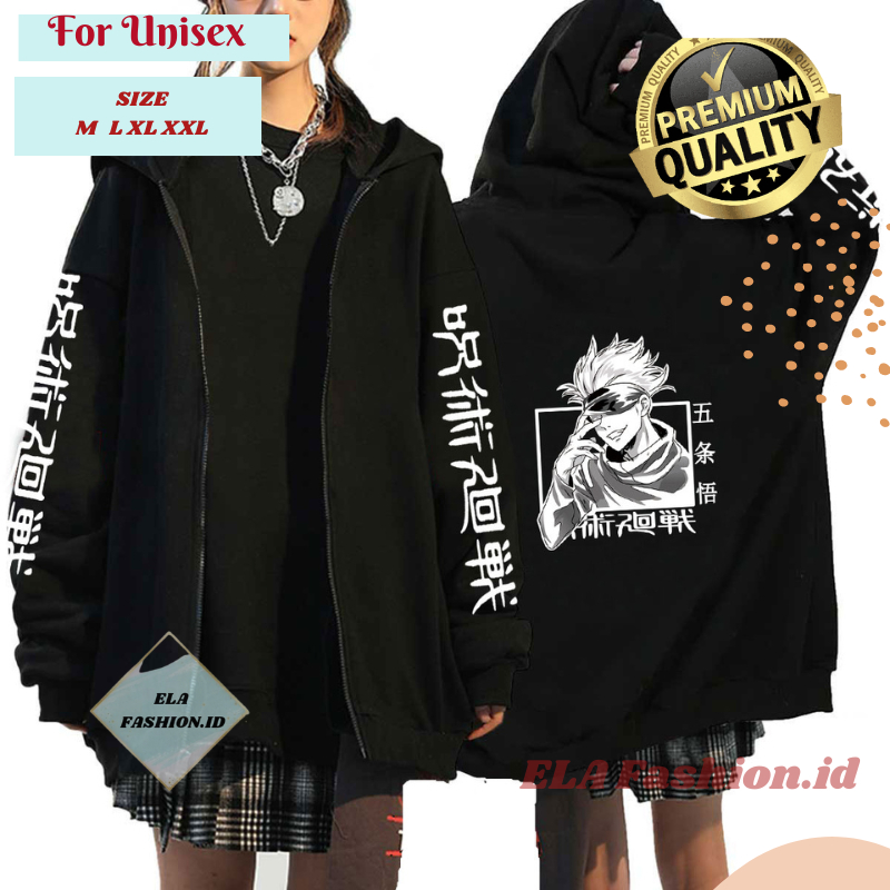 Jual Jaket Anime Jujutsu Kaisen Zipper Hoodie Mantel Jacket aryomen ...