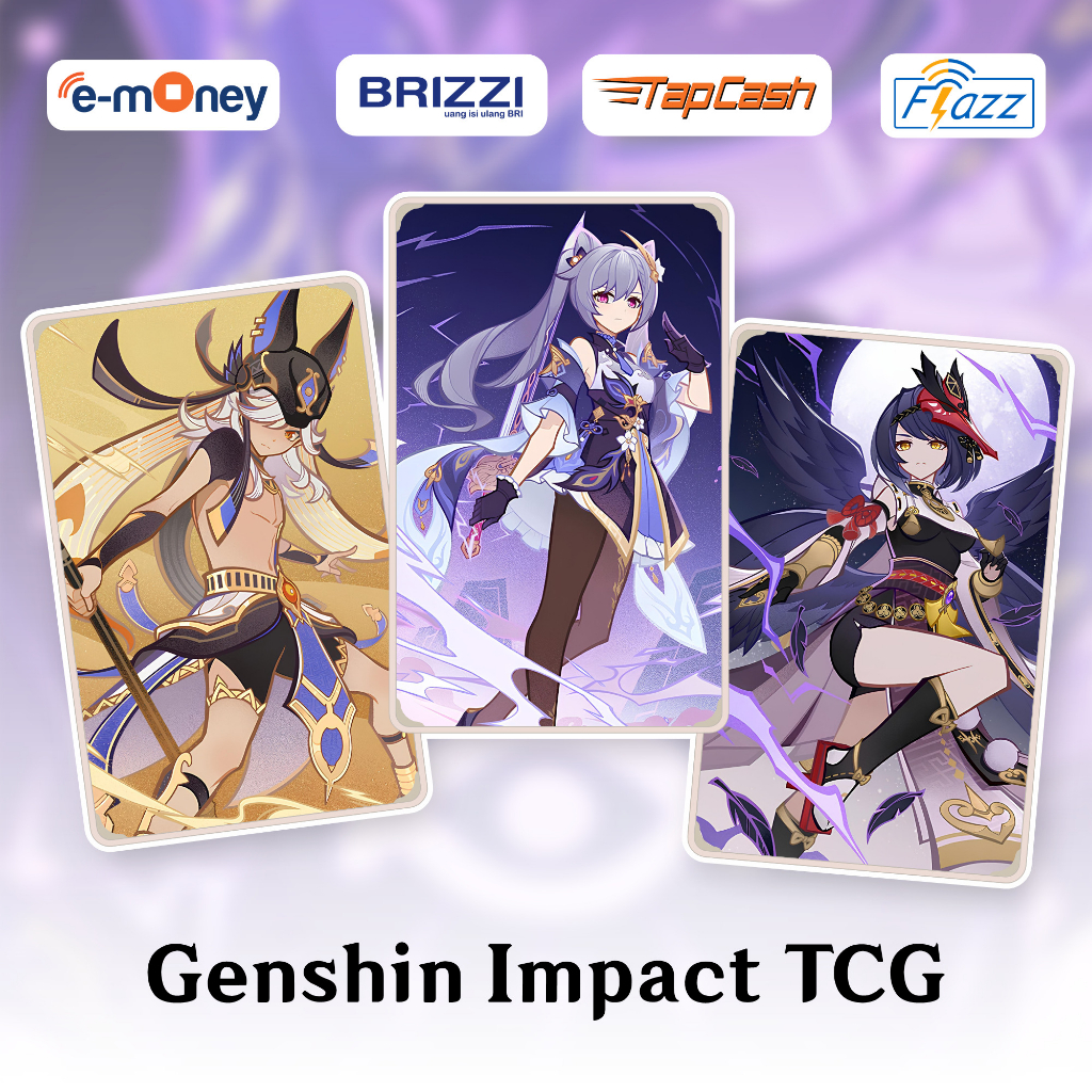 Jual E-Money Genshin Impact Genius Invokation TCG | Keqing, Kujou Sara ...