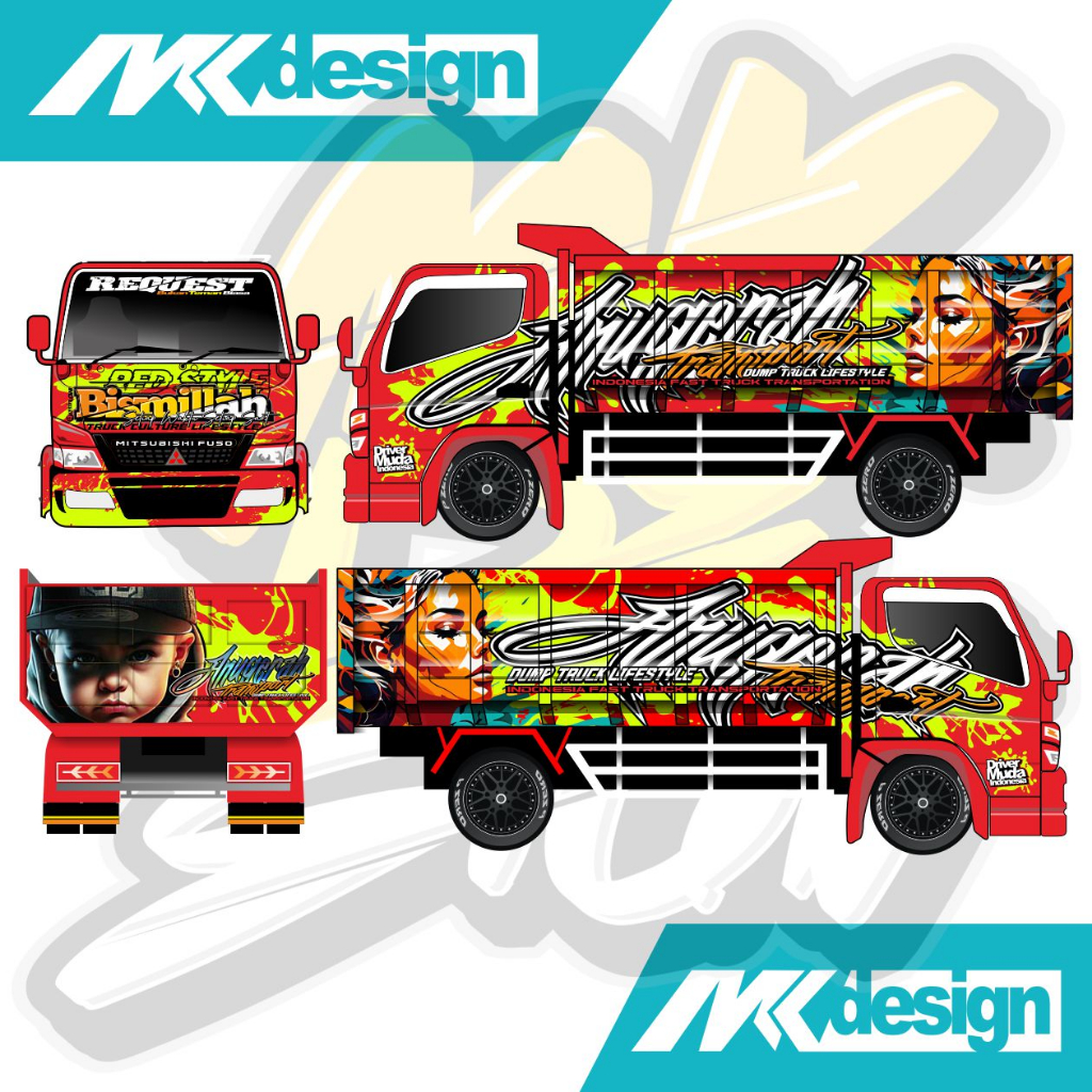 Jual Stiker Decal Full Body Truk Dump Truk Canter Dutro Giga bisa ...