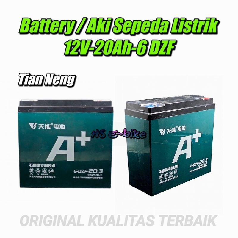 Jual Paket 4 pcs Battery / Acu / Aki Sepeda Listrik 12V 20Ah Tian Neng ...