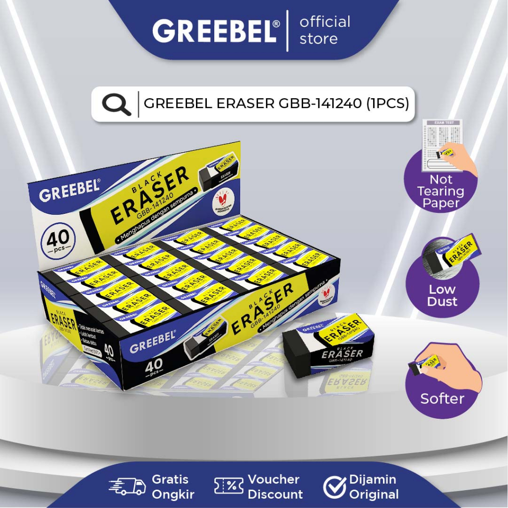 Jual BN - GREEBEL ERASER GBB-141240 S (1 PCS)/Penghapus/Setip/hapusan ...