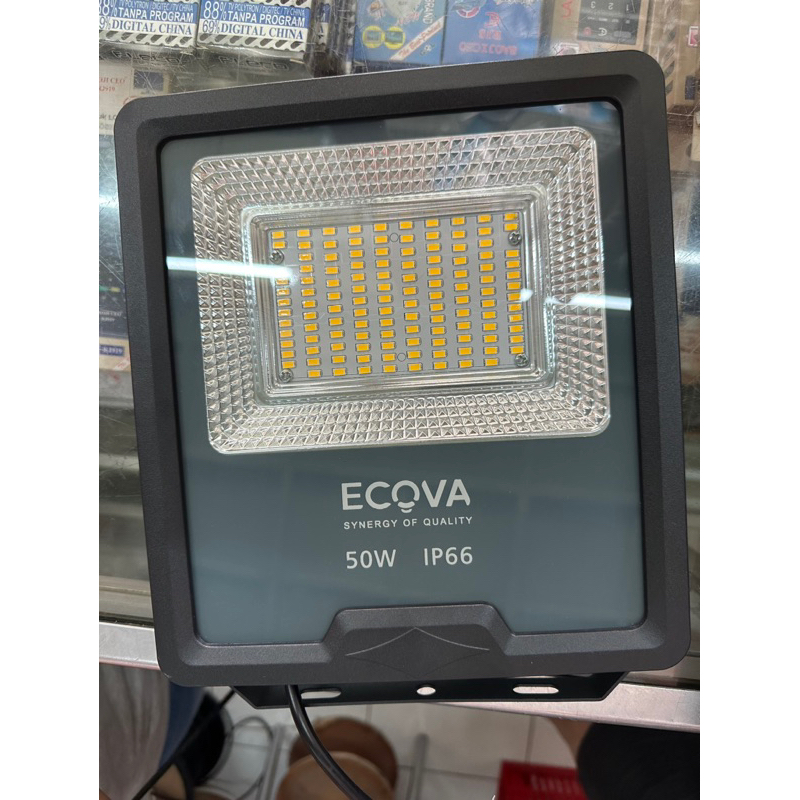 Jual Kap sorot Ecova 50 watt Putih / Kuning warm white. lampu sorot Flood light. Garansi 2 tahun ...