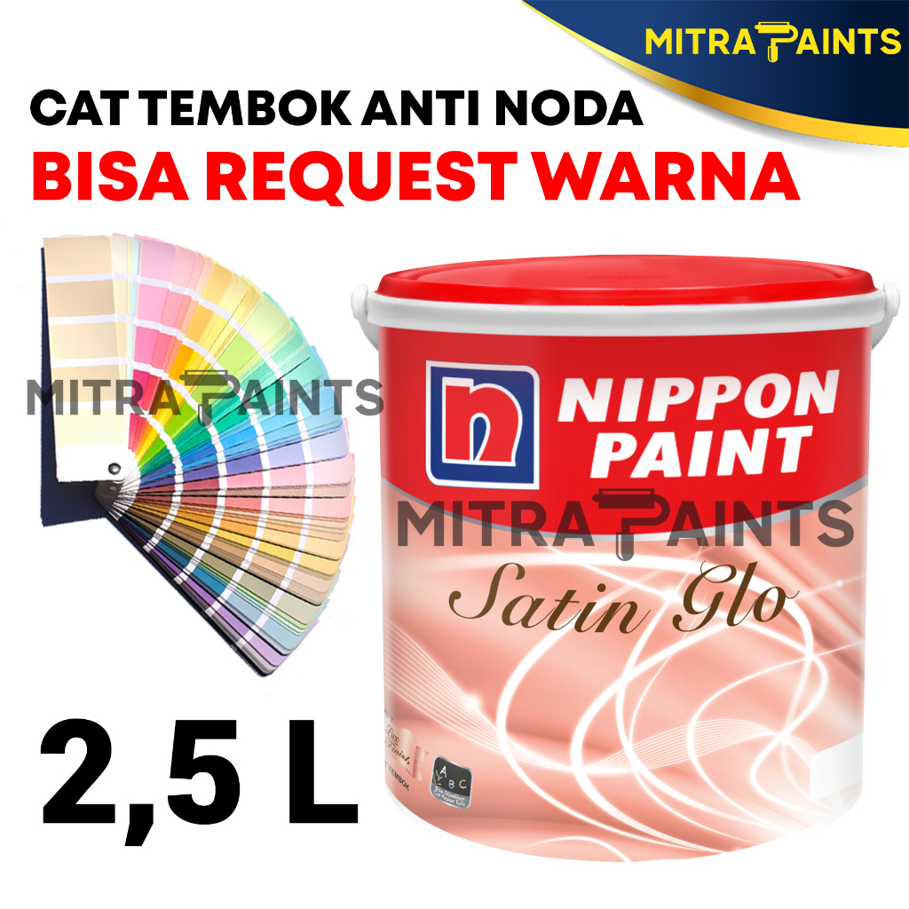 Jual SATIN GLO 2,5 LITER / CAT TEMBOK ANTI NODA NIPPON PAINT / BISA ...